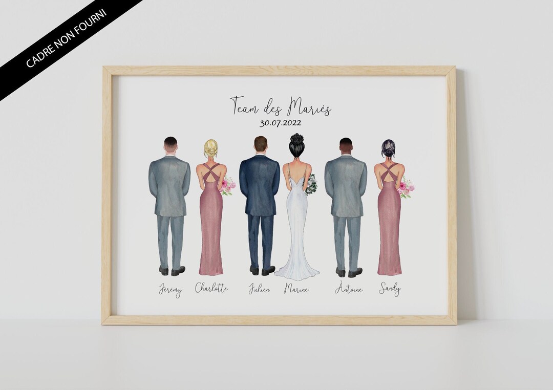 Wedding Witness Portraits - Personalized Bride and Groom Portrait ...