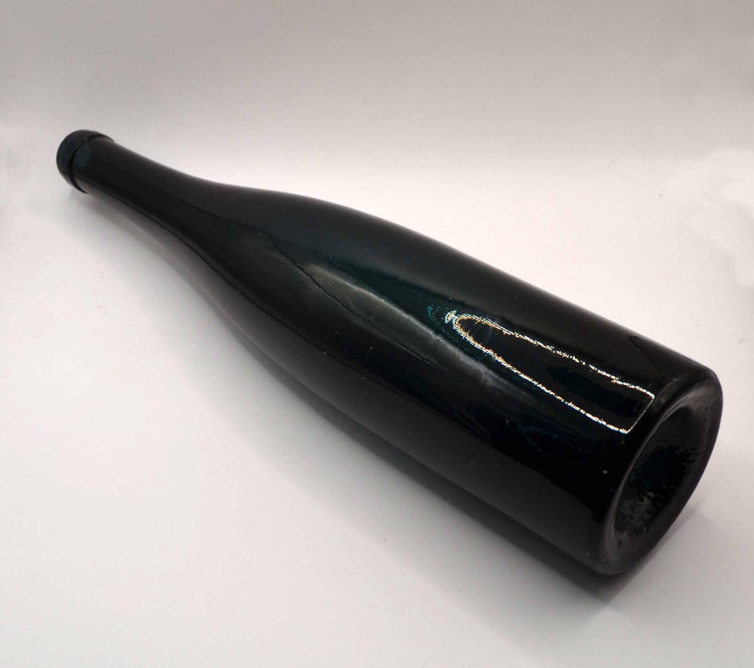 Vintage Long Necked Hock Shaped Teal Wine Bottle - Etsy