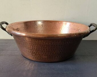 Vintage Copper Basin With Handles - Etsy