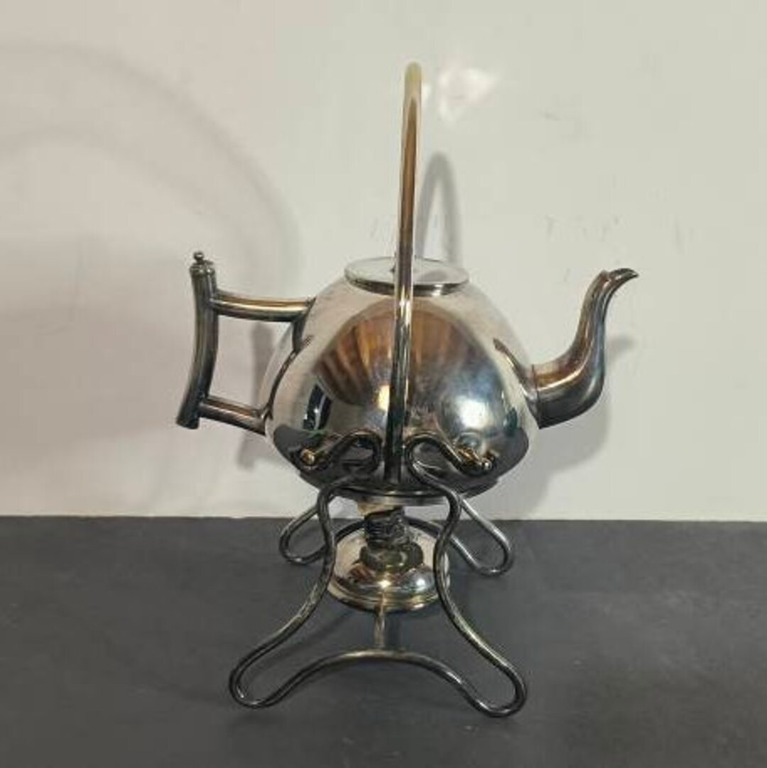 Old Metal Rocking Teapot, Old Antique Kettle, Metal Support, Old Burner ...