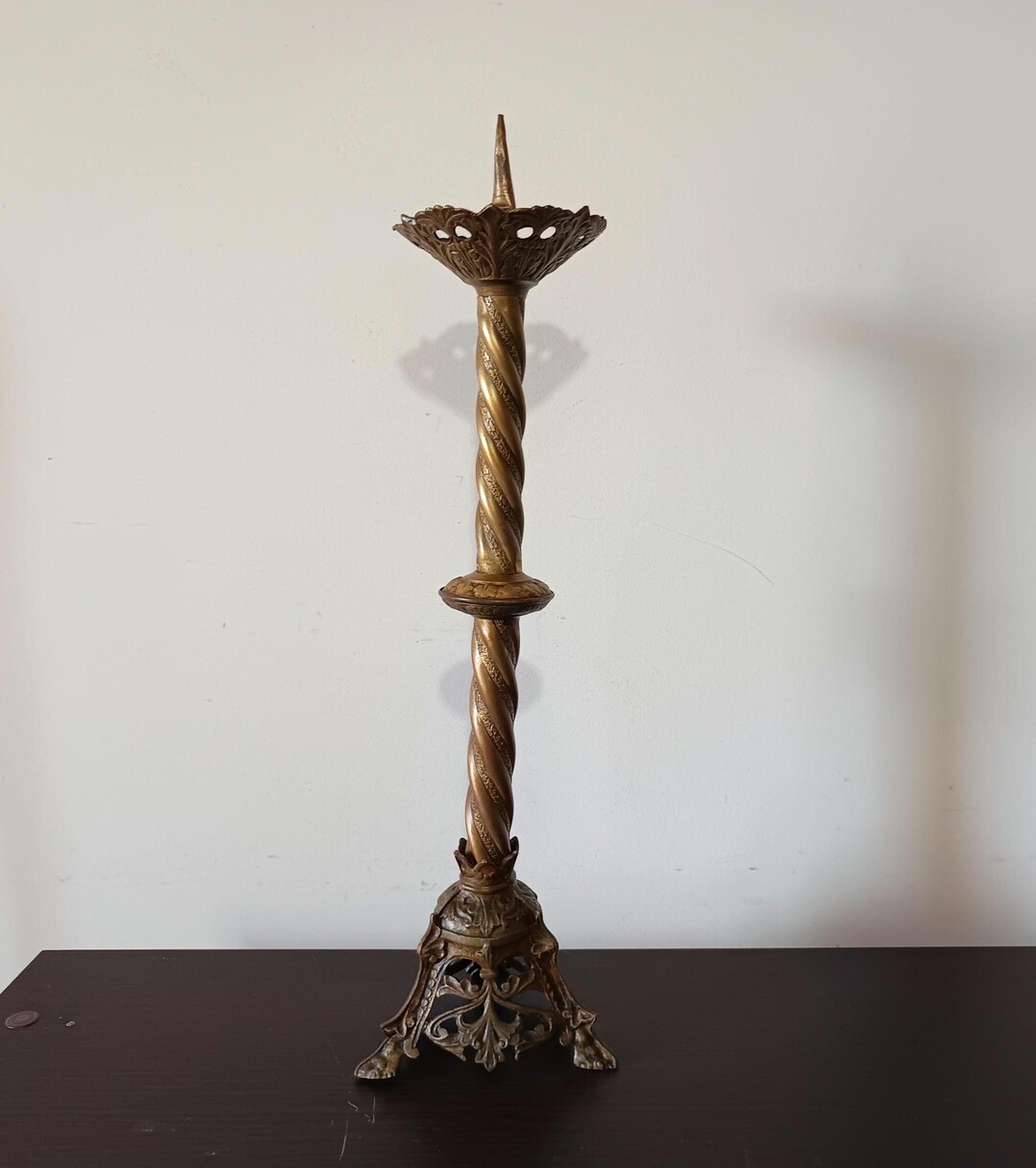 Old Large Church Candlestick, Altar Candlestick, Antique Candlestick ...