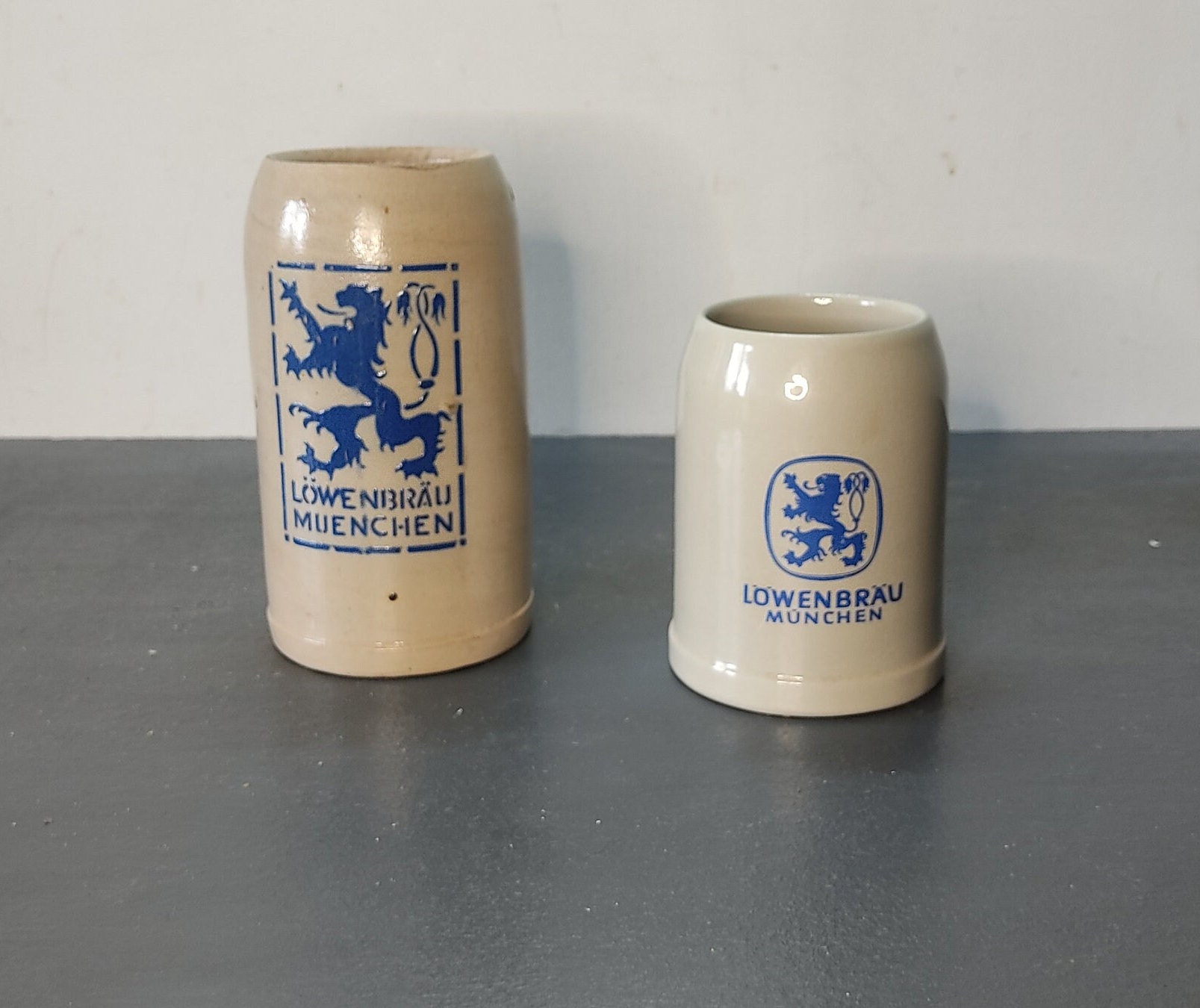 Vintage German Ceramic Beer Mugs 1L, Vintage Beer Mugs, Lowenbrau ...