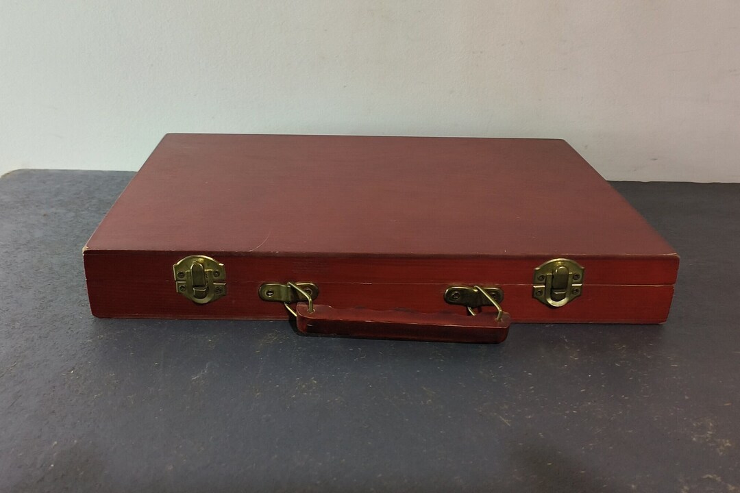 Old Small Wooden Case, Attaché Case, Wooden Suitcase, Made in France ...