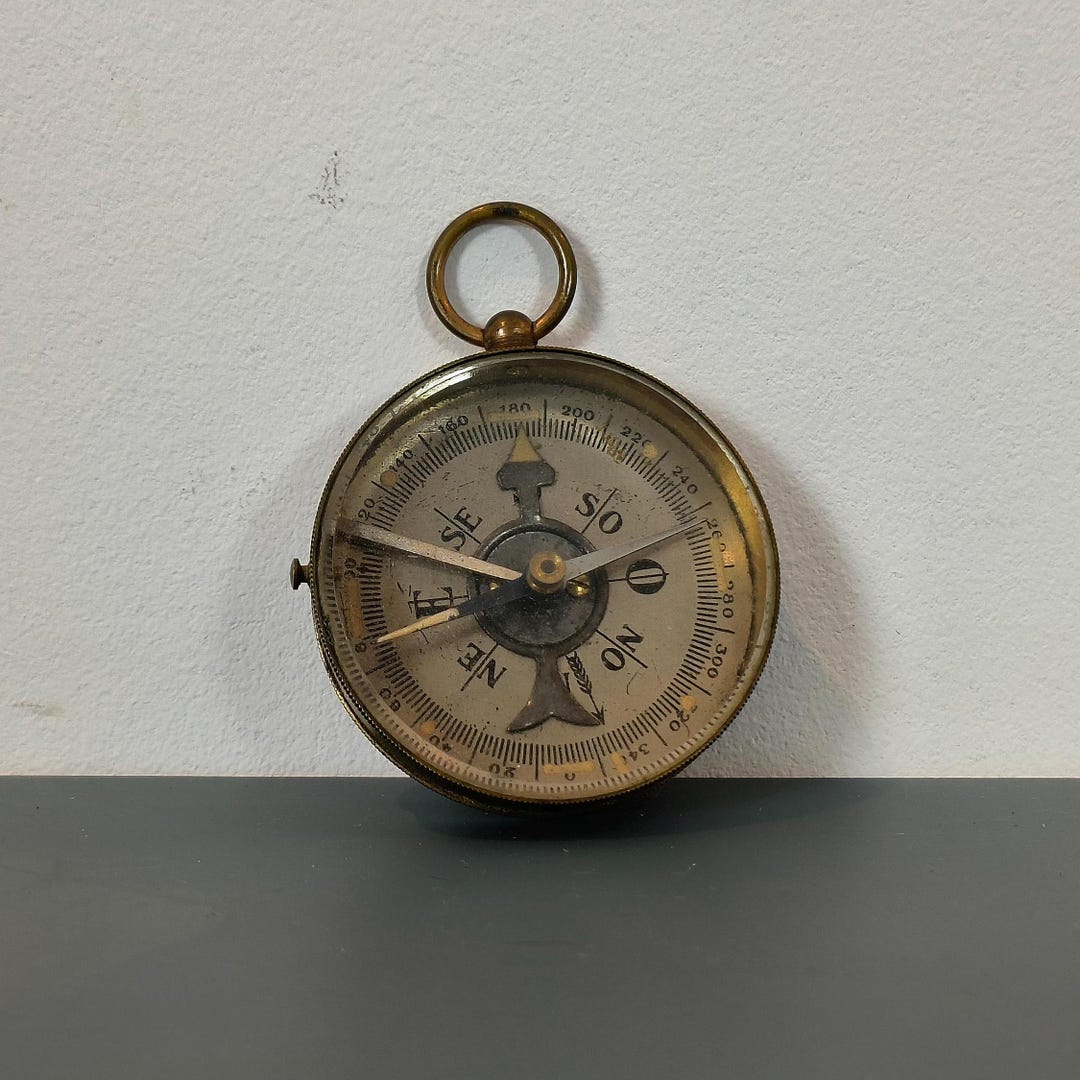 Antique Brass Compass, Cardinal Points, Pendant Compass, Hiking ...