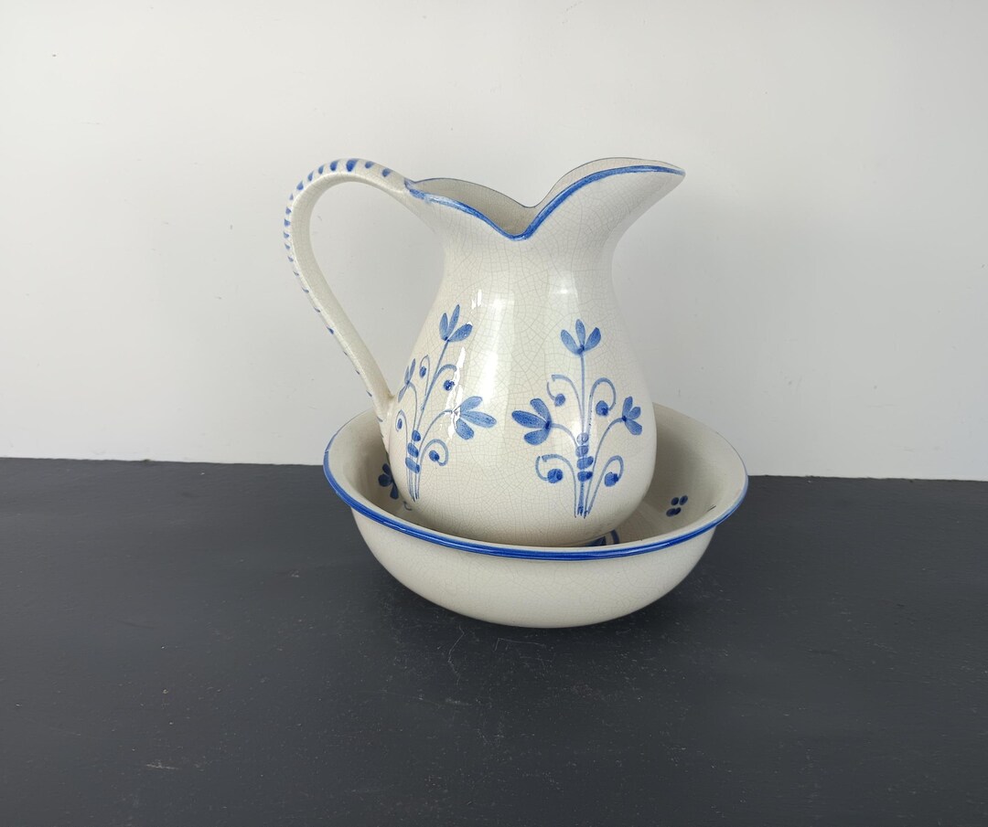 Antique Basin and Pitcher, Bathroom Decoration, Vintage Basin - Etsy