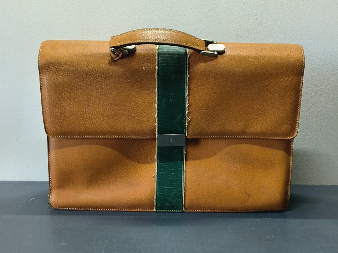 Vintage Roland Garros Satchel, Luxury Brand, Brown Briefcase, Made in ...