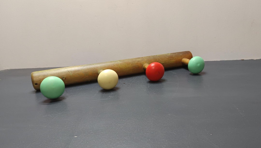 Vintage Large Coat Rack With 4 Vintage Wooden Coat Hooks, School Coat ...