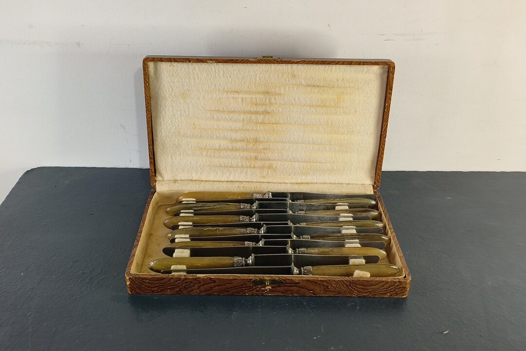 Knives, Knife Set, Metal Ferrules, Stainless Steel Blades X12, Shabby ...