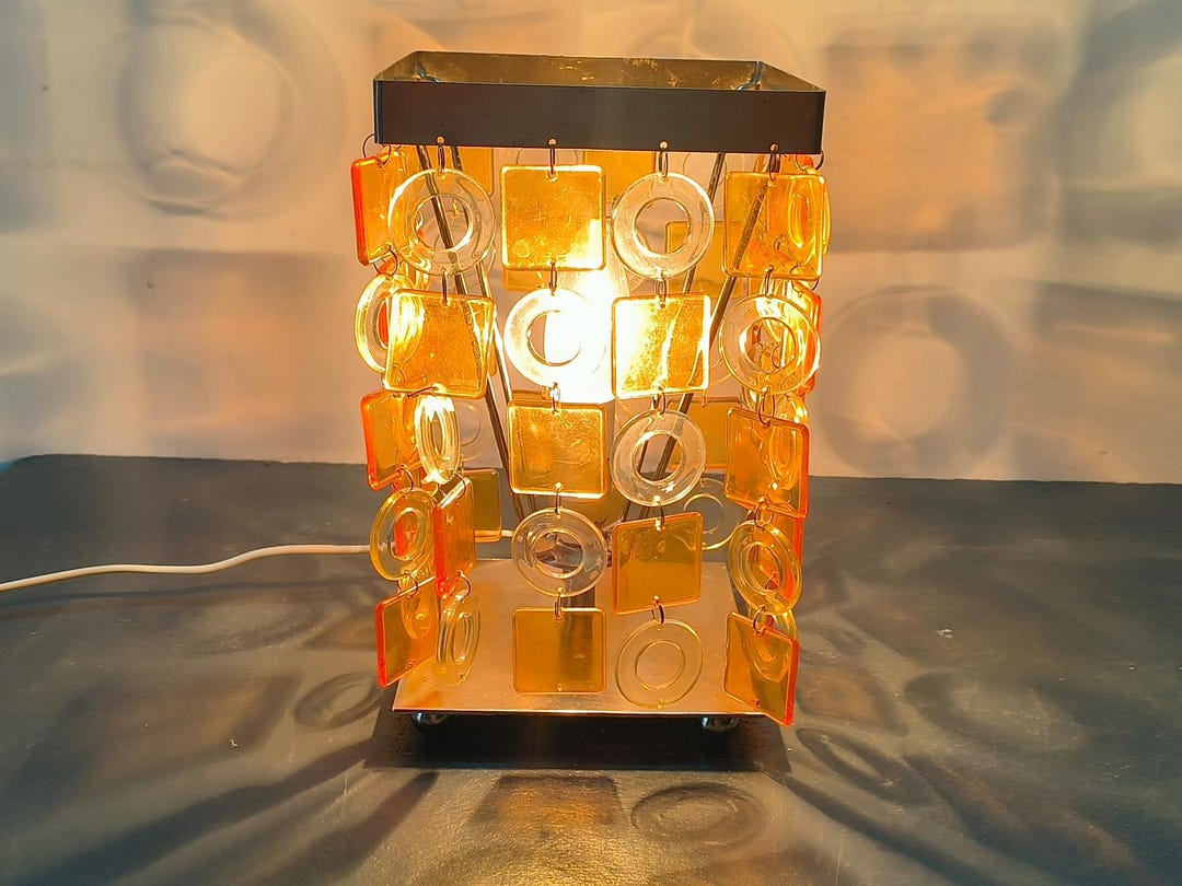 Bedside Lamp, Kitsch Lamp, 60's Style Lamp, Table Lamp, Kitsch, Orange ...