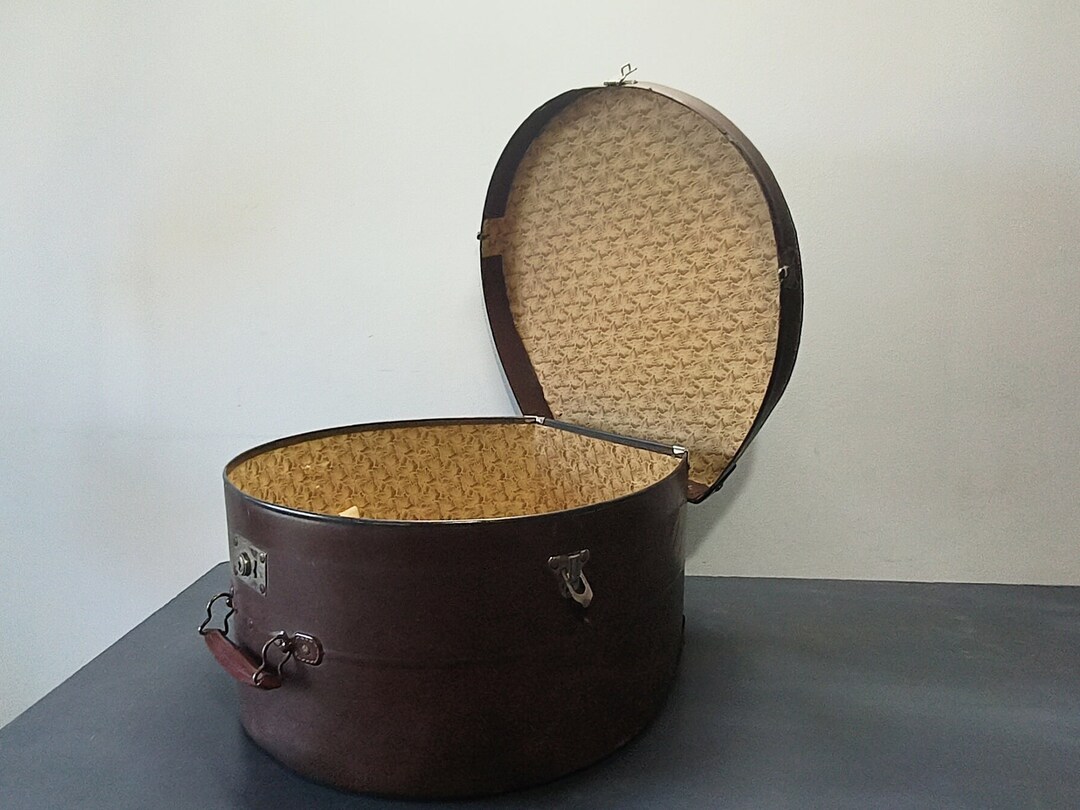 Old Hat Box, Wooden Box, Suitcase for Hats, Made in France, Vintage ...