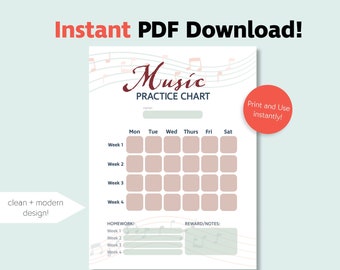 Music Practice Tracker - Etsy