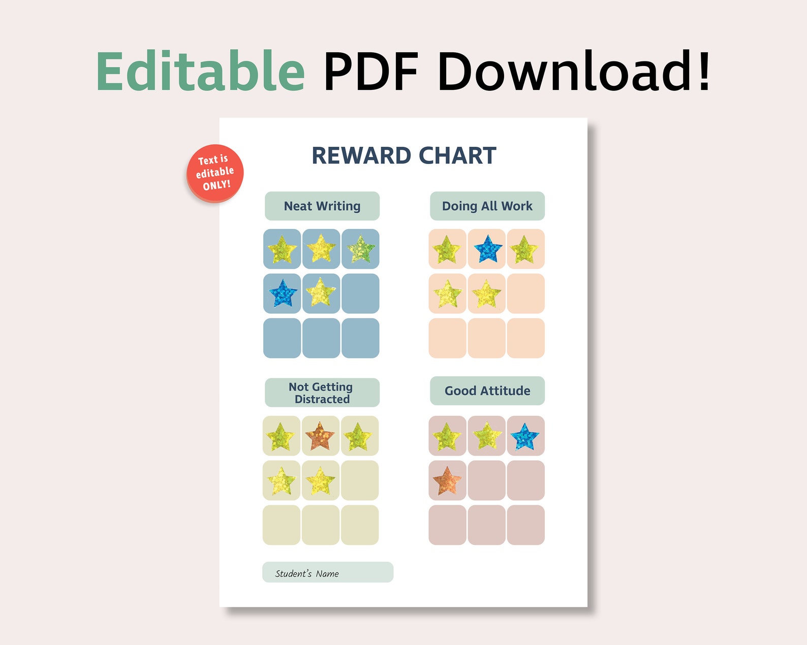 Reward Chart, Homeschool Incentive, Editable Printable, Student, Kids ...