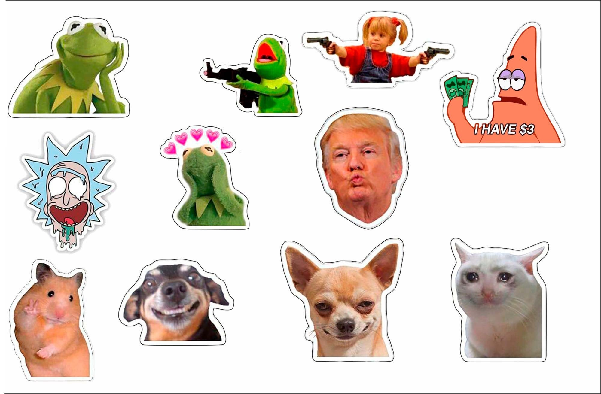 Sticker meme Pack SET of 11 Matte Vinil Vinyl Stickers Die | Etsy