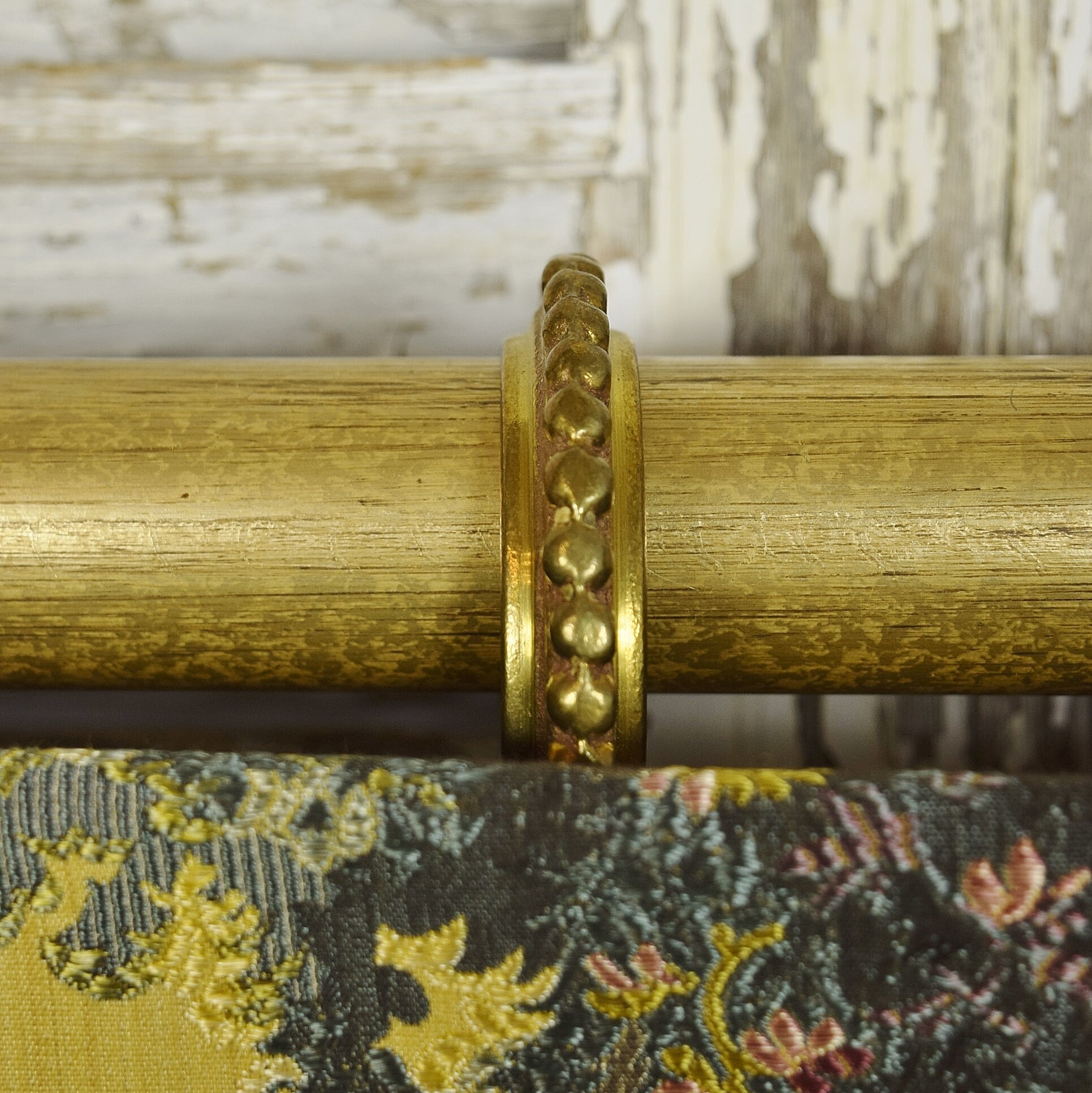 Superb Set 12 Antique French Heavy Gilded Brass Decorative Curtain