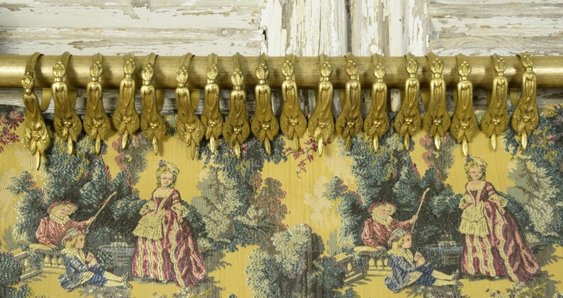 Superb SET 18 Antique French Gilded Metal Chateau Curtain Rings, 19th ...