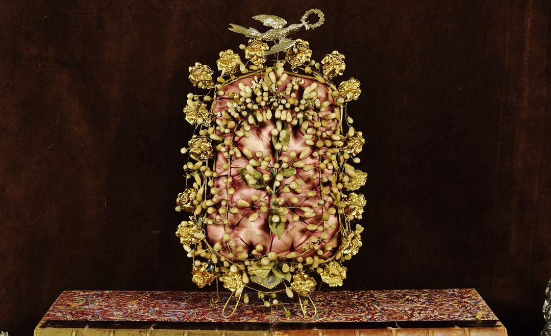 Gorgeous Antique French Marriage / Wedding Stand, Hirondelle Crest ...