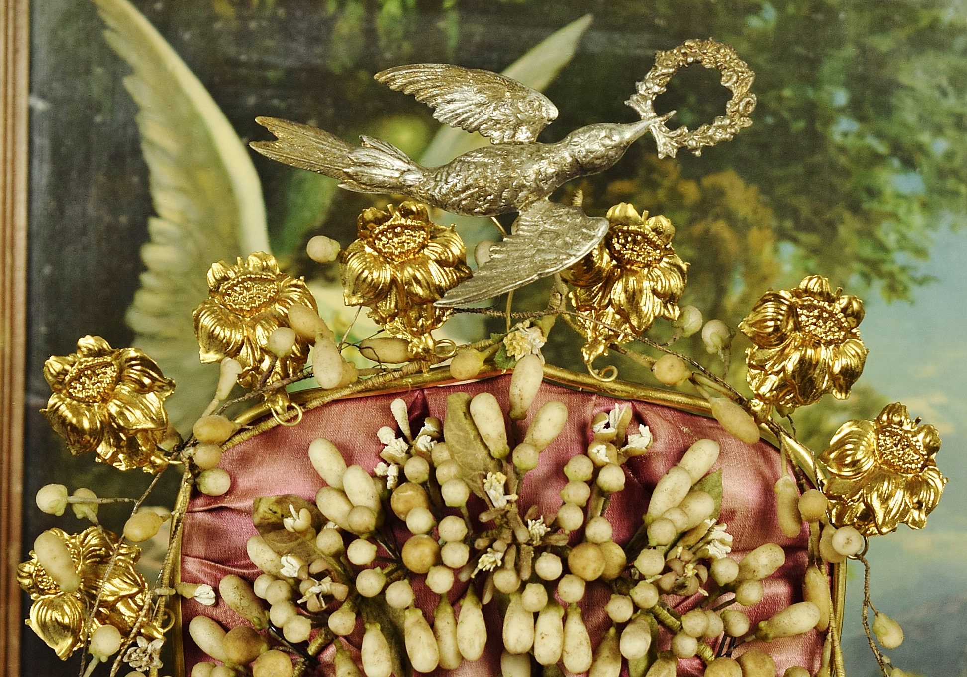 Gorgeous Antique French Marriage / Wedding Stand, Hirondelle Crest ...