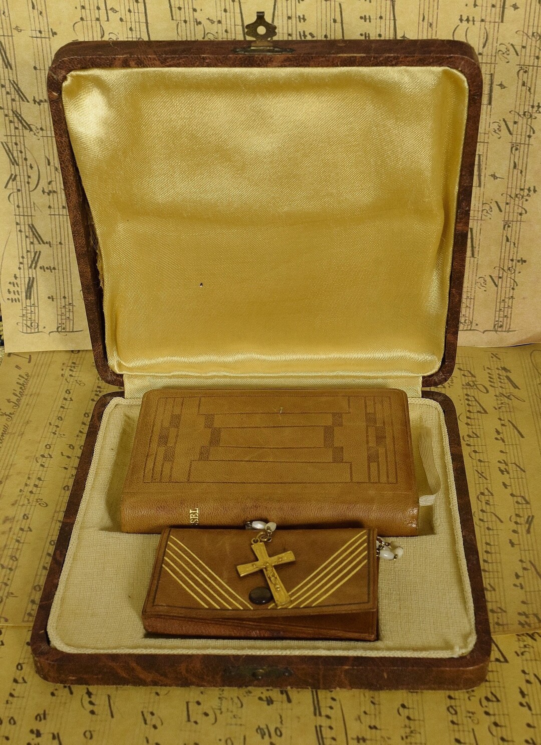 Beautiful Antique French Boxed Leather Missel & Rosary Set, First ...