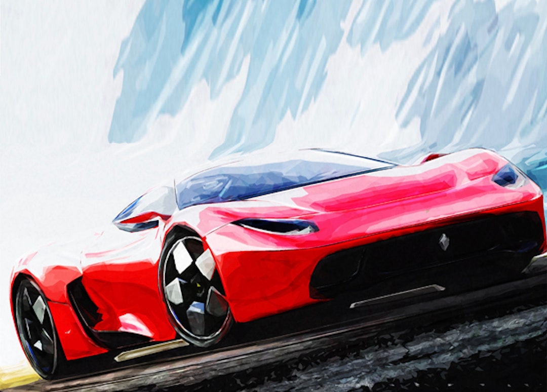 Custom Modern Car Portraits, Custom Car Painting, Great Father's Day ...