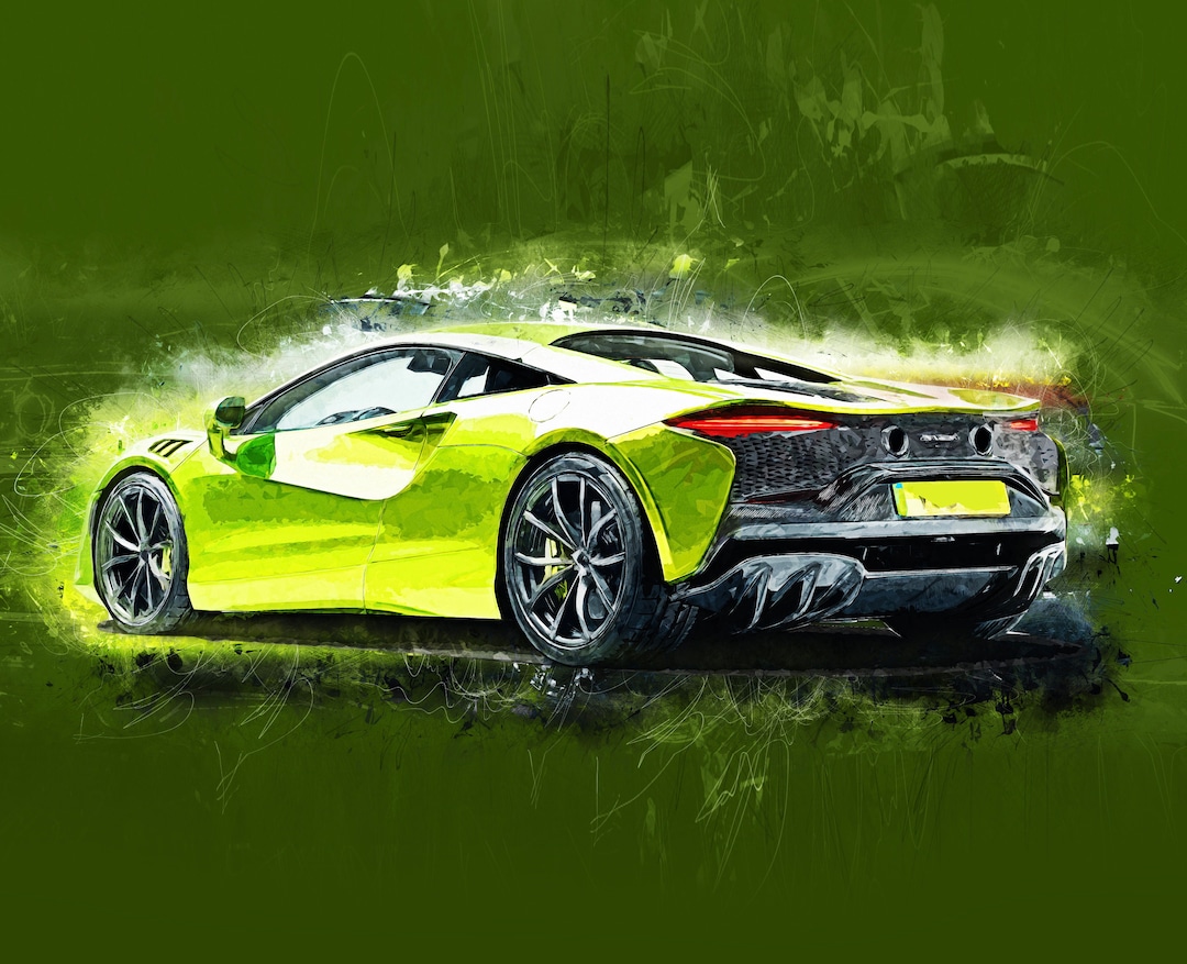 Custom Car Art, Grunge Style Auto Portraits, Graphic Car Illustration ...