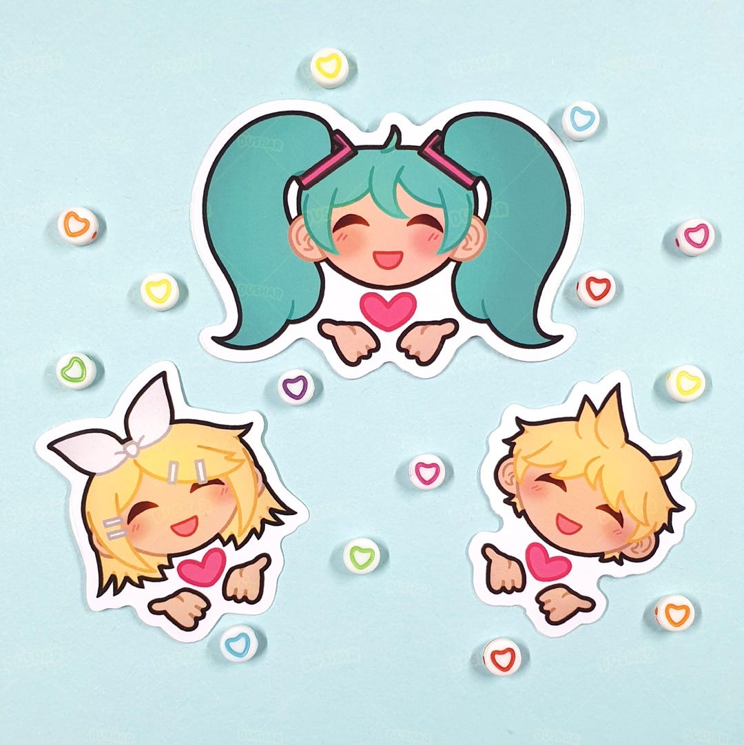Miku / Len / Rin Heart Sticker - Etsy
