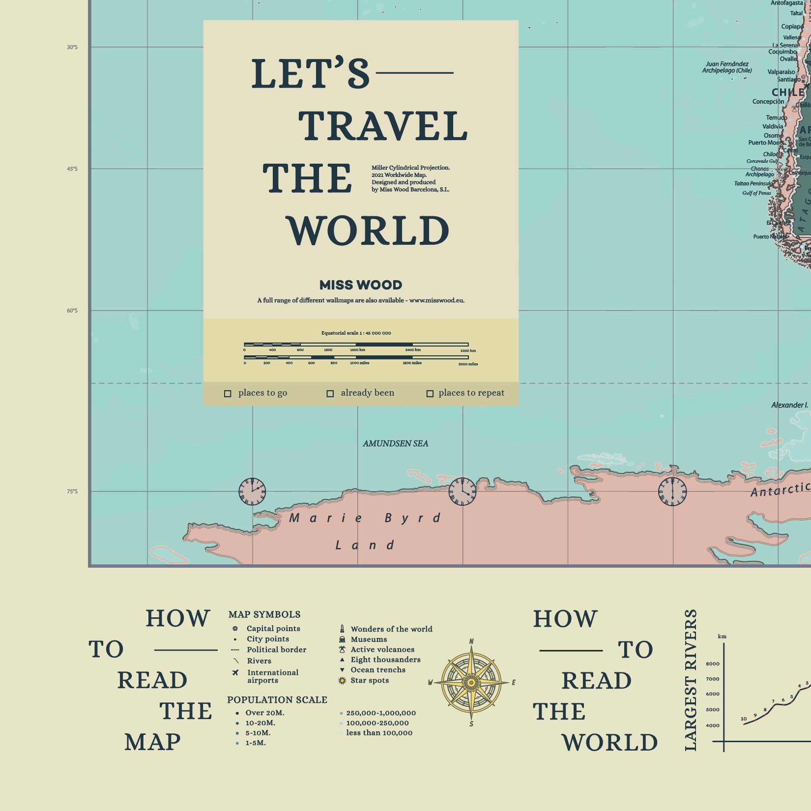Downloadable Digital World Map to Print Poster Format 100 X 70 Cm ...