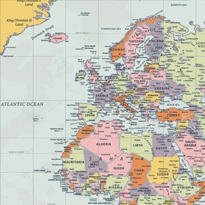 Downloadable Digital World Map to Print Poster Format 100 X 70 Cm ...