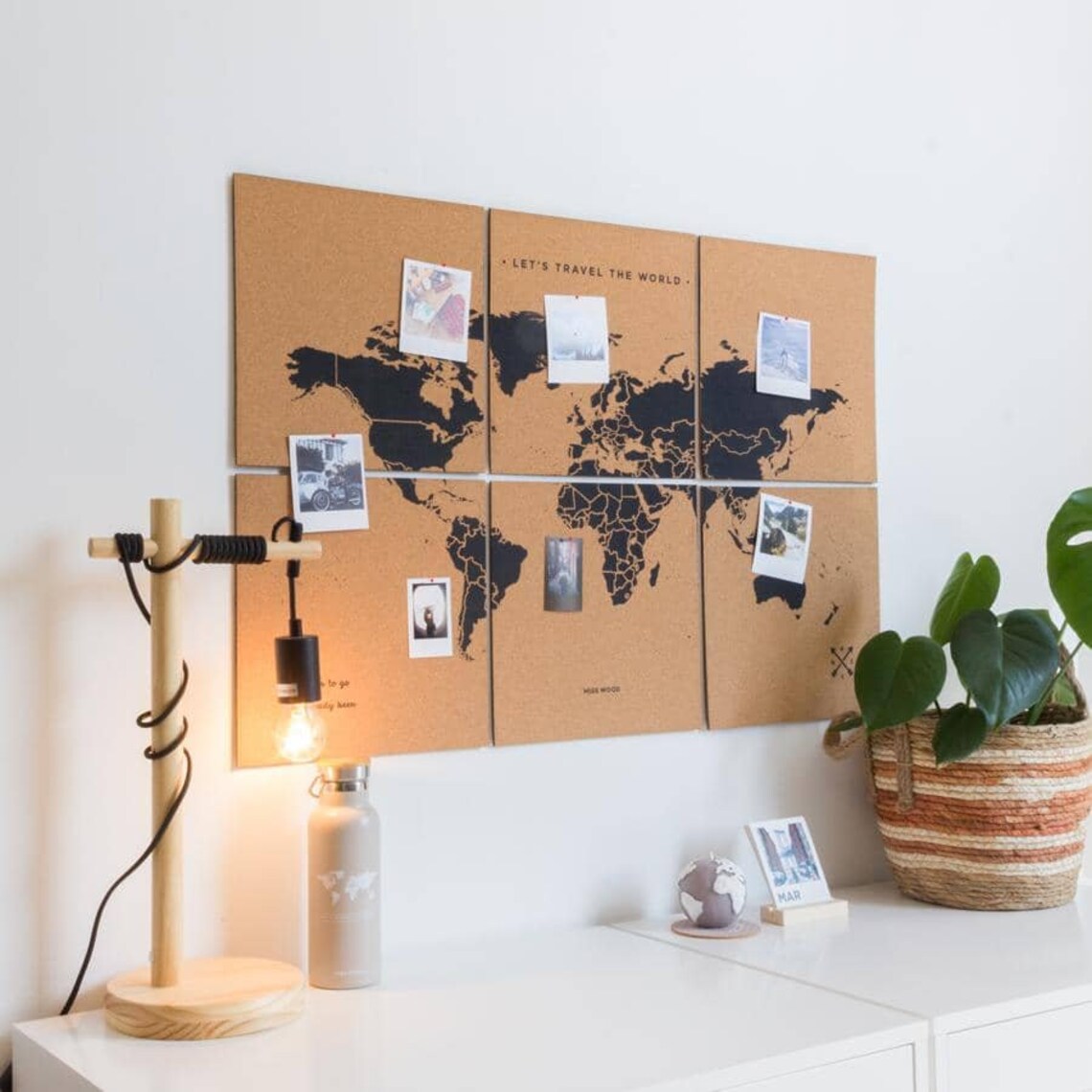 Cork World Map Woody Map Natural Puzzle - Etsy