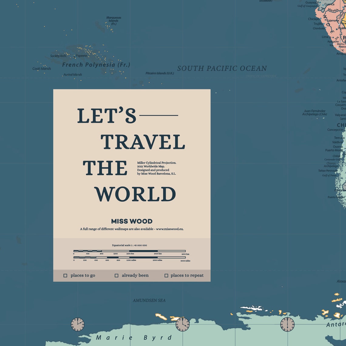 Downloadable Digital World Map to Print Poster Format 100 X 70 Cm Navy ...