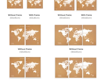 Cork World Map Woody Map Natural Puzzle - Etsy