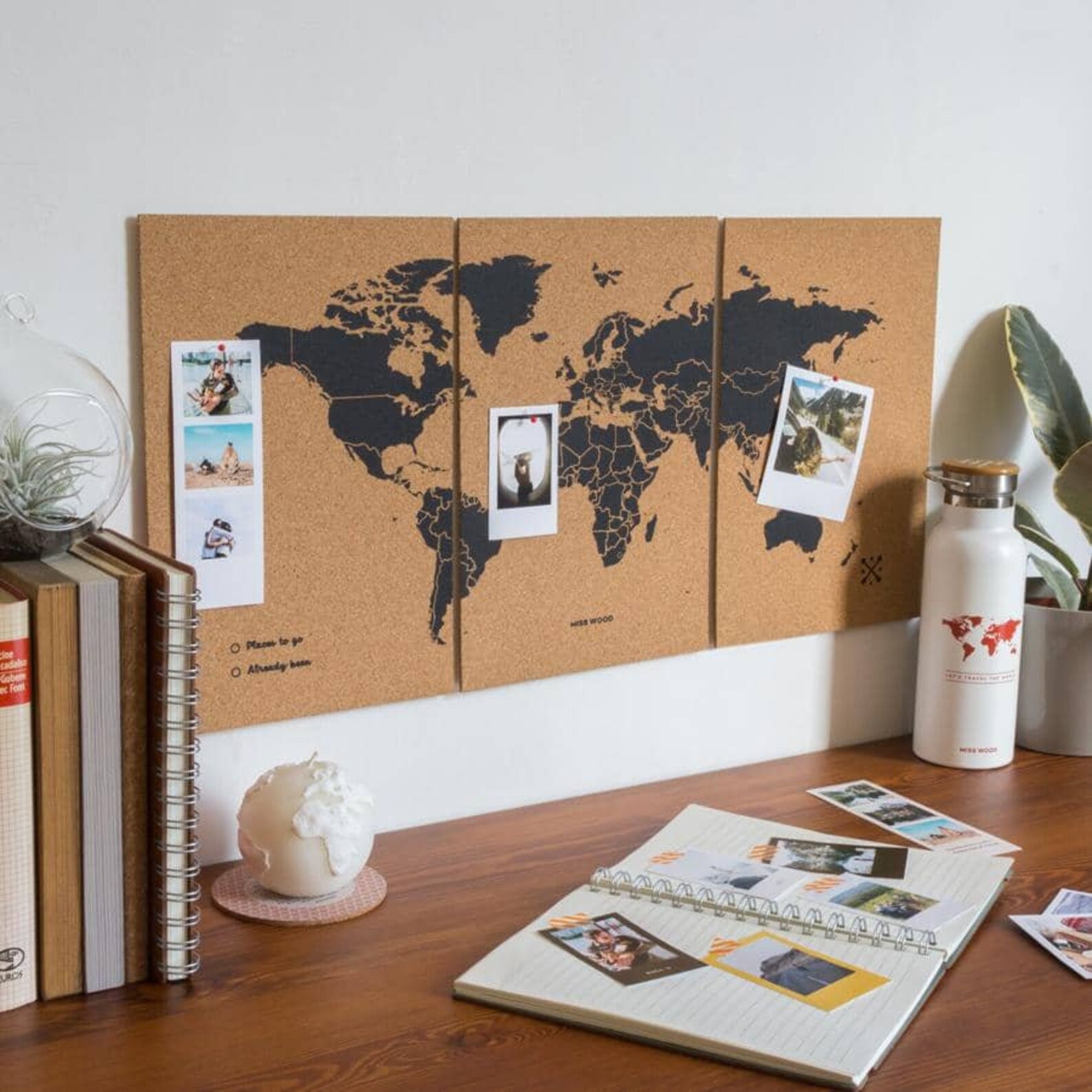 Cork World Map Woody Map Natural Puzzle | Etsy