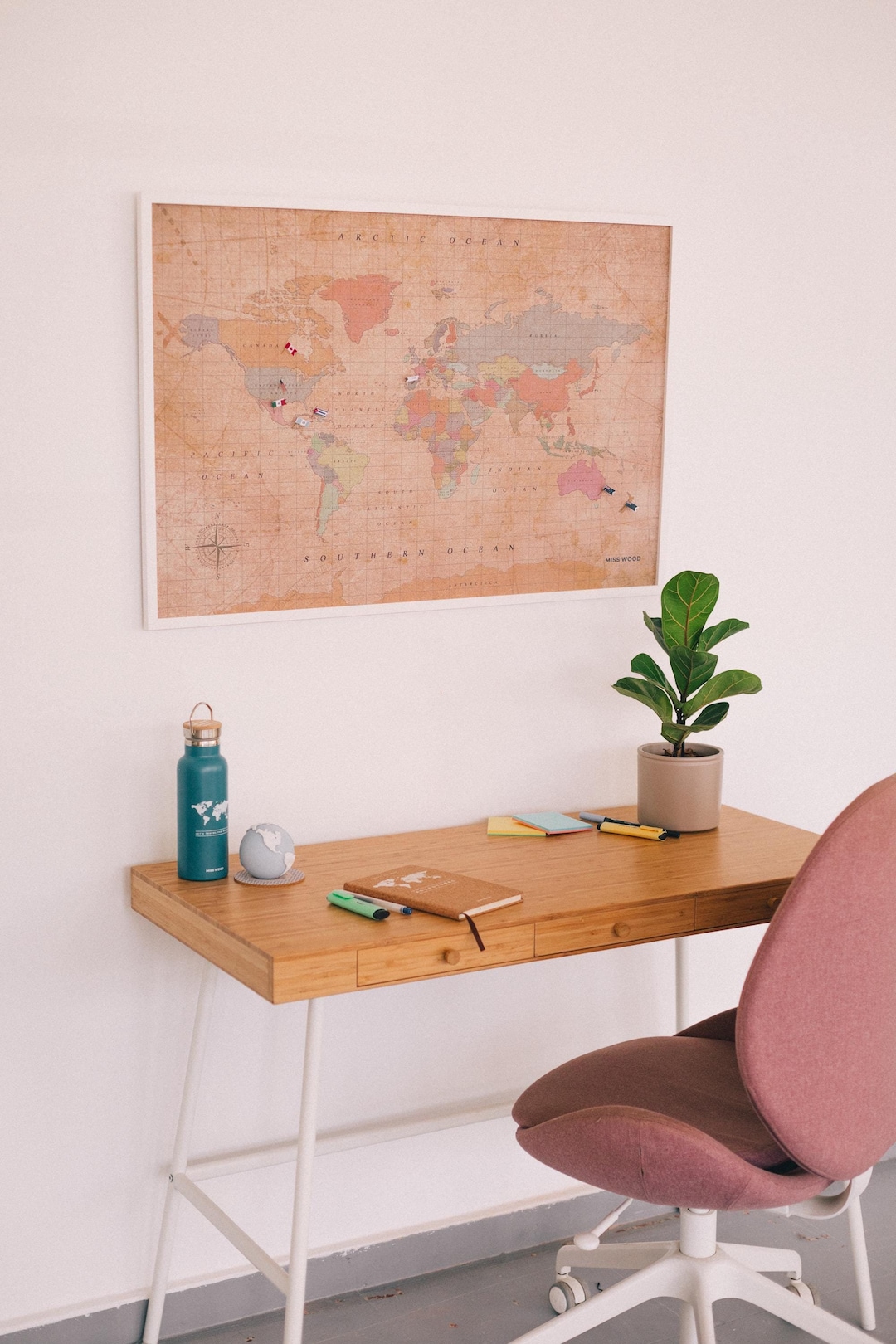 Cork World Map - Woody Map Watercolor Old School - Etsy Canada