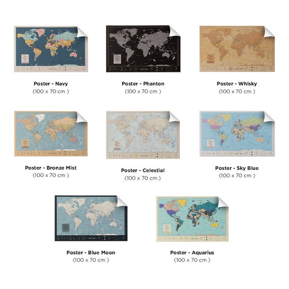 World Map Print Woody Map Poster | Etsy