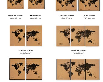 Cork World Map Woody Map Natural Puzzle - Etsy