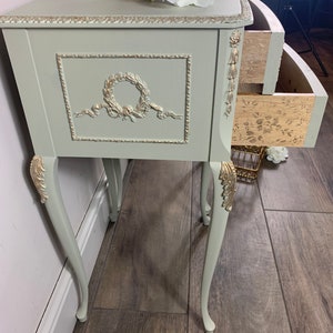 Antique Bedside Tables. Light Green French Bedside Tables. Romantic ...