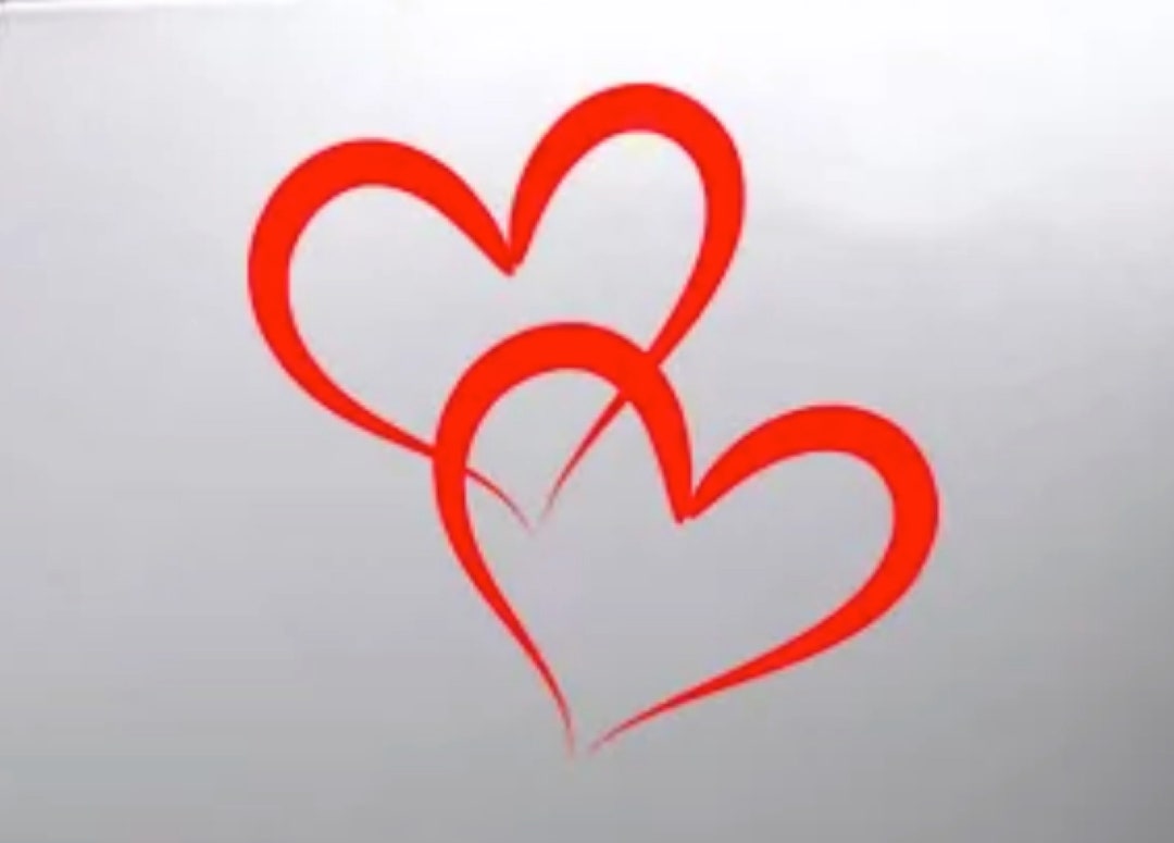 Interlinked Open Heart Vinyl Decal - Etsy