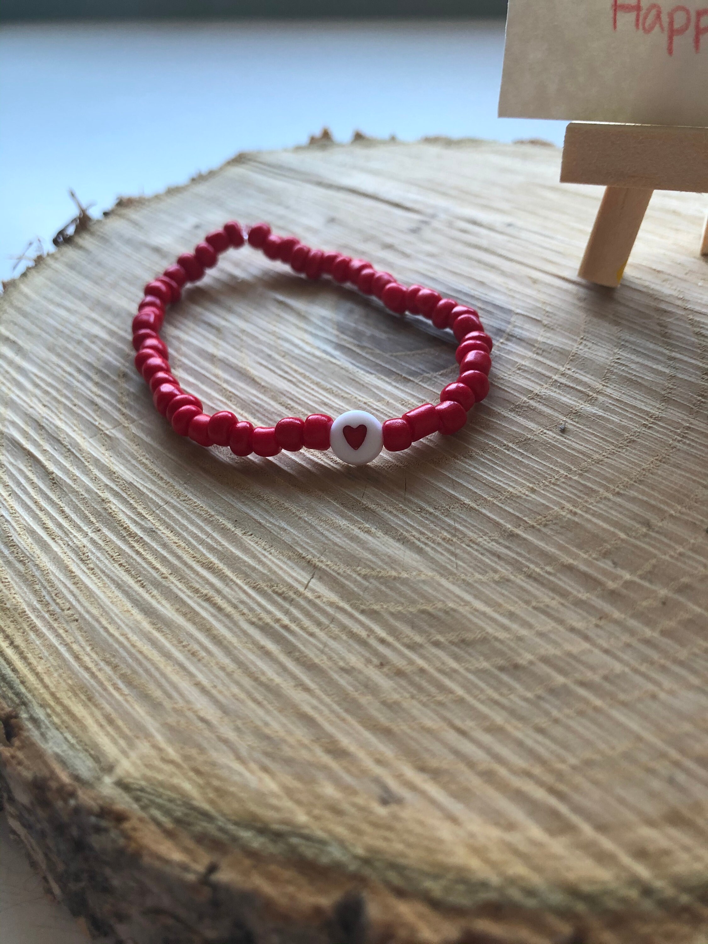 Pulsera con cuentas de San Valentín - Etsy España