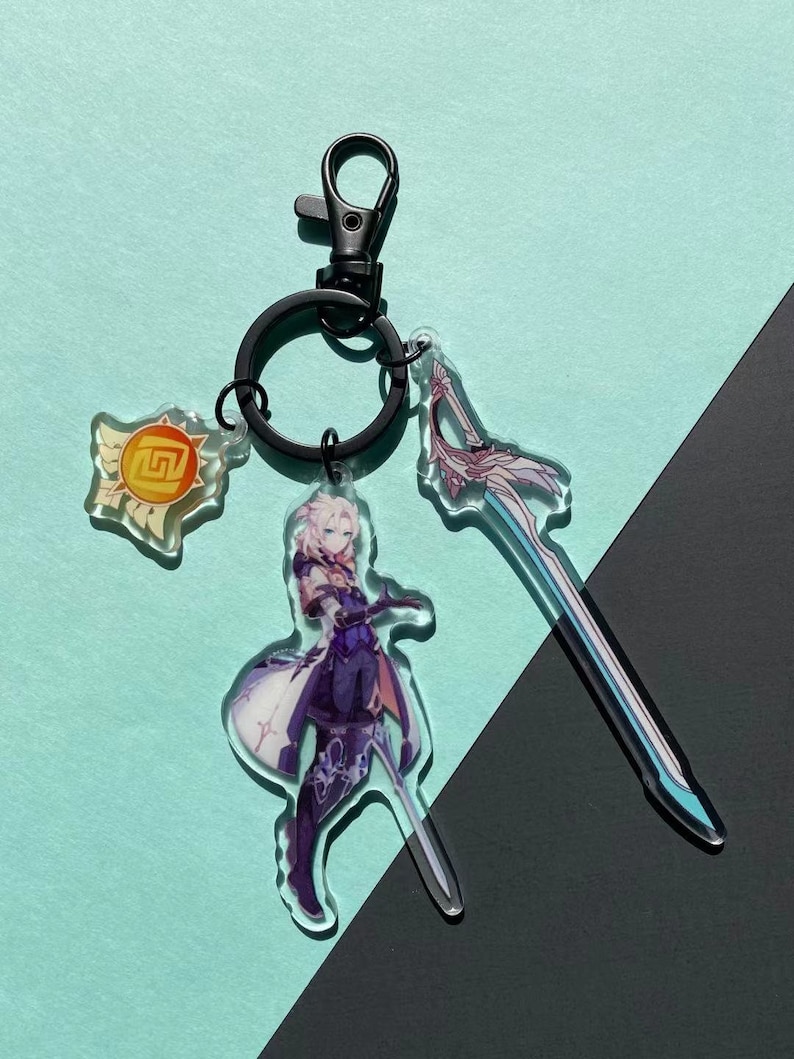 Cool Genshin Impact Acrylic Keychains With Vision and Weapon - Etsy