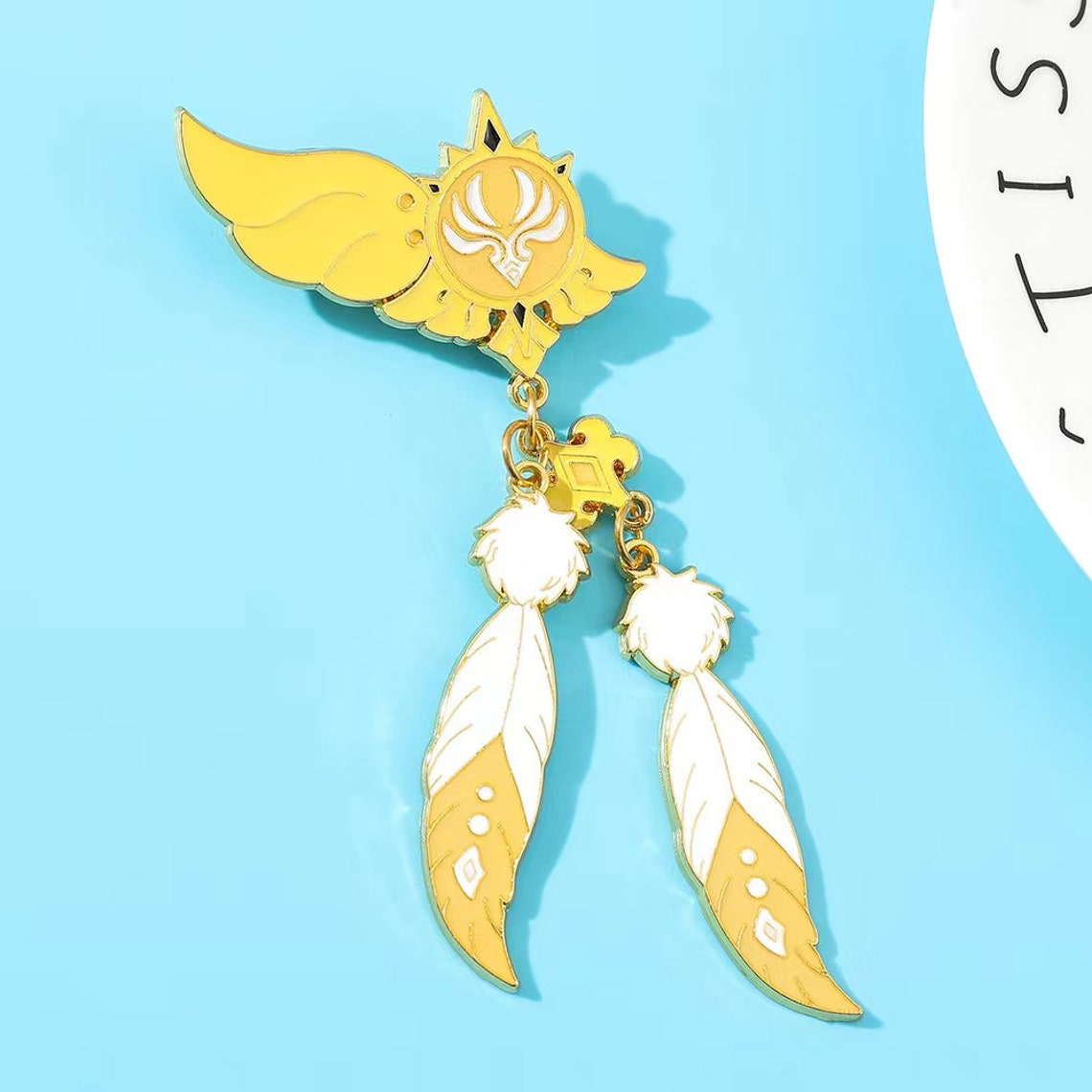 Genshin Impact Venti Vision Wings Glitter Enamel Pin Genshin - Etsy