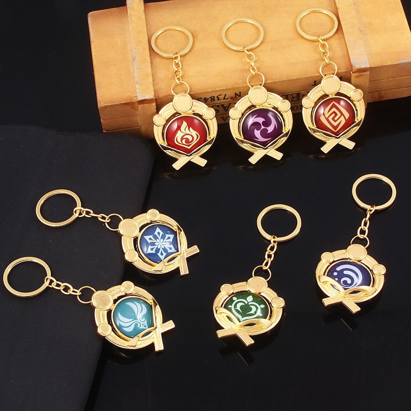Genshin Impact Inazuma Vision Keychain Pyro Anemo Electro Geo - Etsy ...