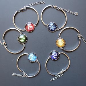 Genshin Impact Vision Bracelet Stainless Steel Glow in Dark | Genshin ...