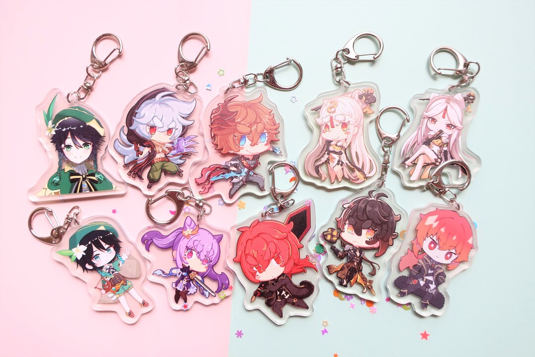 Cute Genshin Impact Acrylic Keychain Charm Genshin Impact Keychain Xiao ...