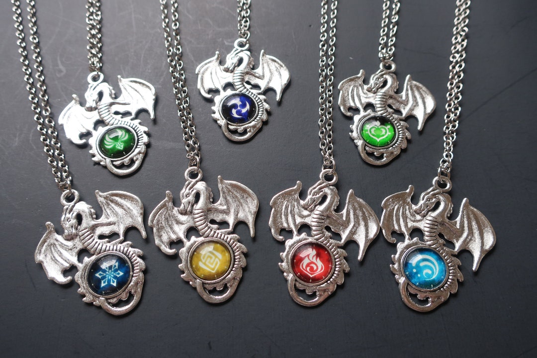 Genshin Impact Dragon Vision Necklace Glow in the Dark | Genshin Impact ...