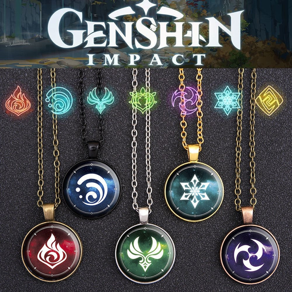 Genshin Impact Vision Inspired Necklace Glow in the Dark Genshin Impact ...