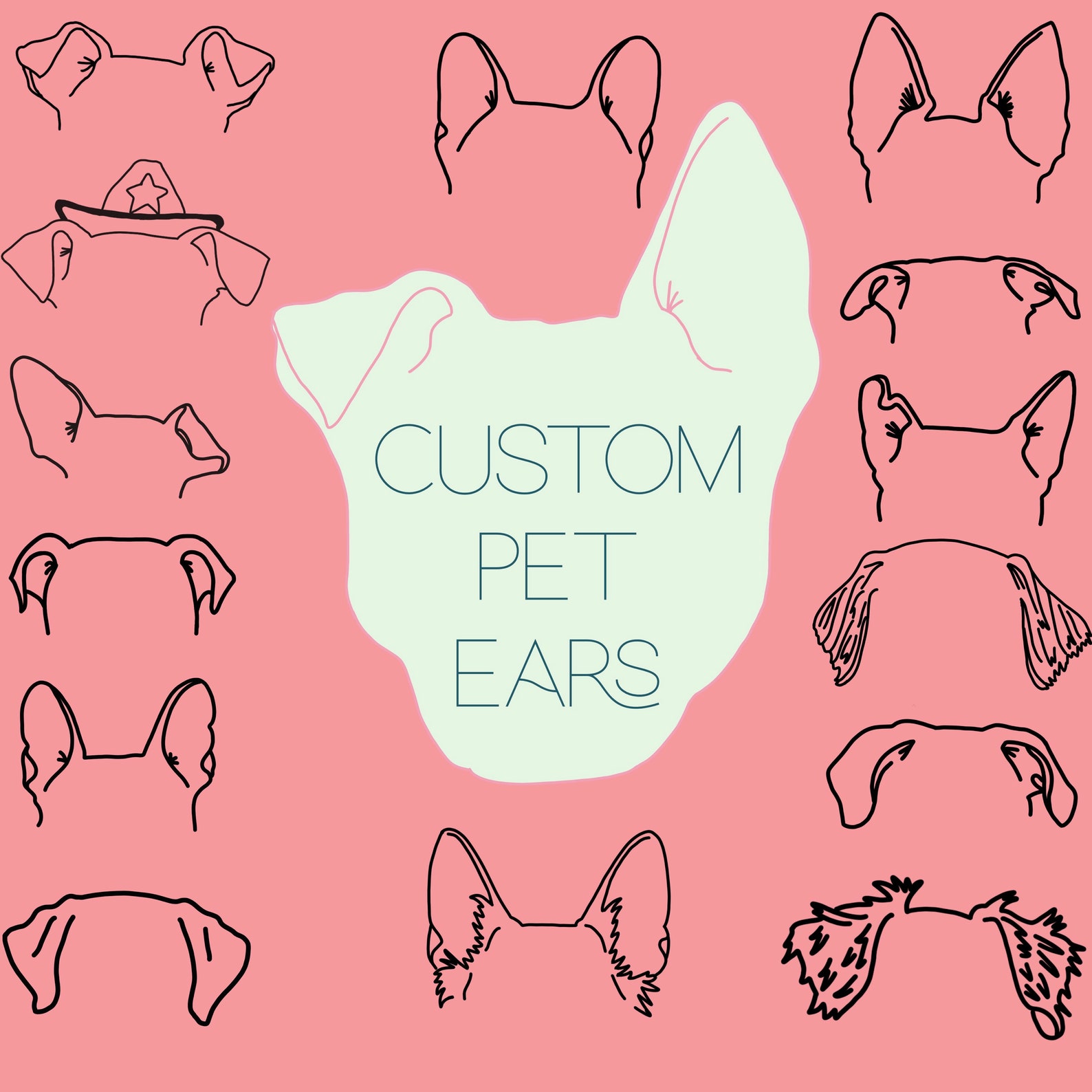 Custom Dog Ear Decal/sticker - Etsy