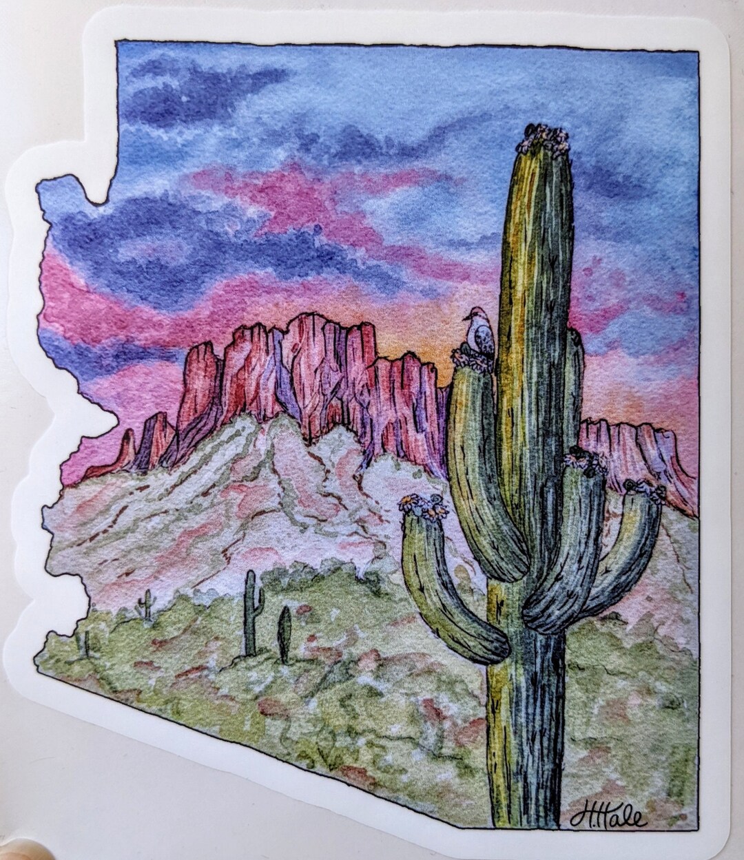 Arizona Watercolor Sticker - Etsy