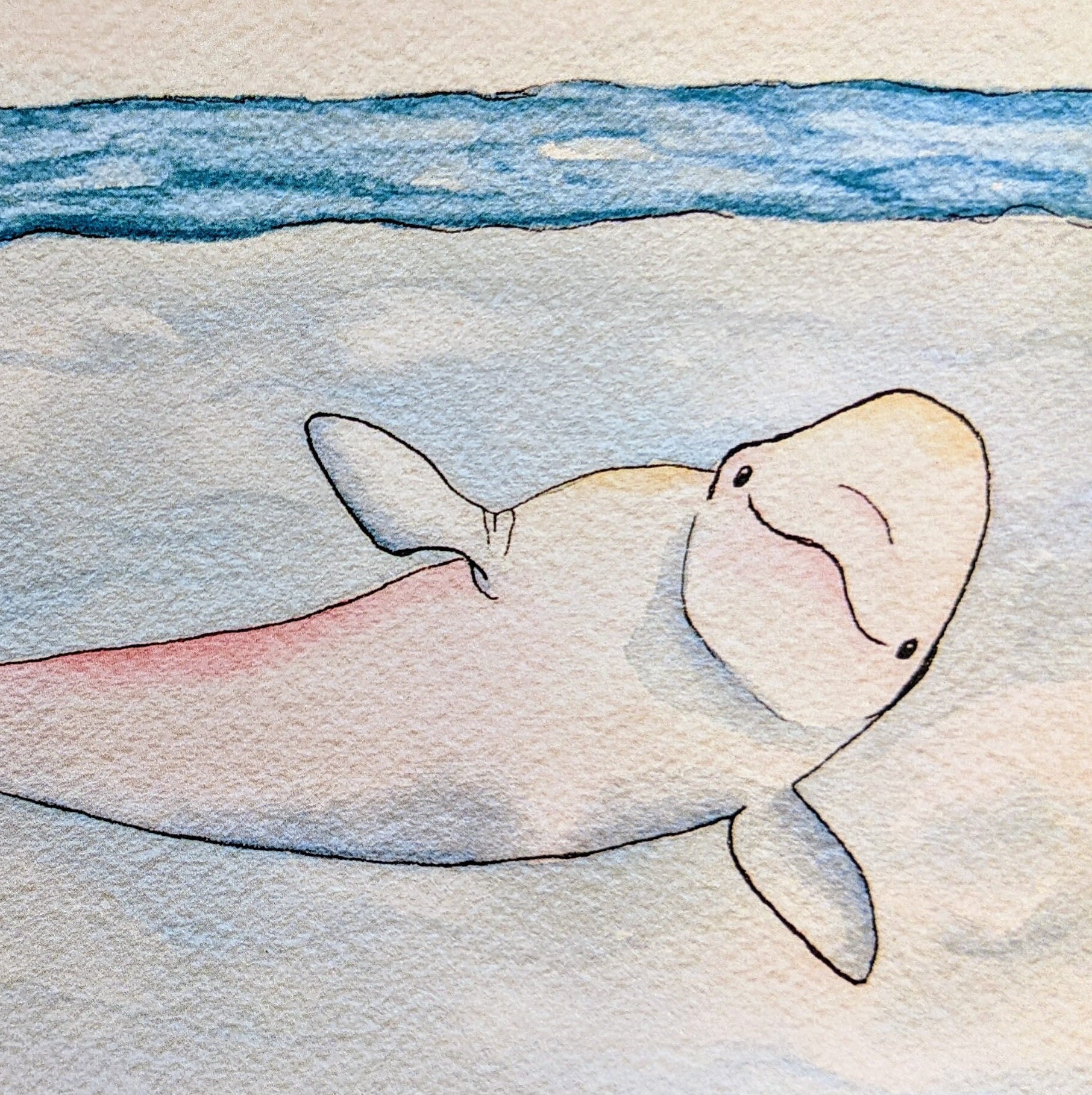 Beluga Whale Watercolor Print - Etsy