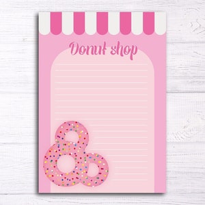 NOTEPAD Donut / Donut Shop Pink Mickey Mouse Disney Inspired Cute ...