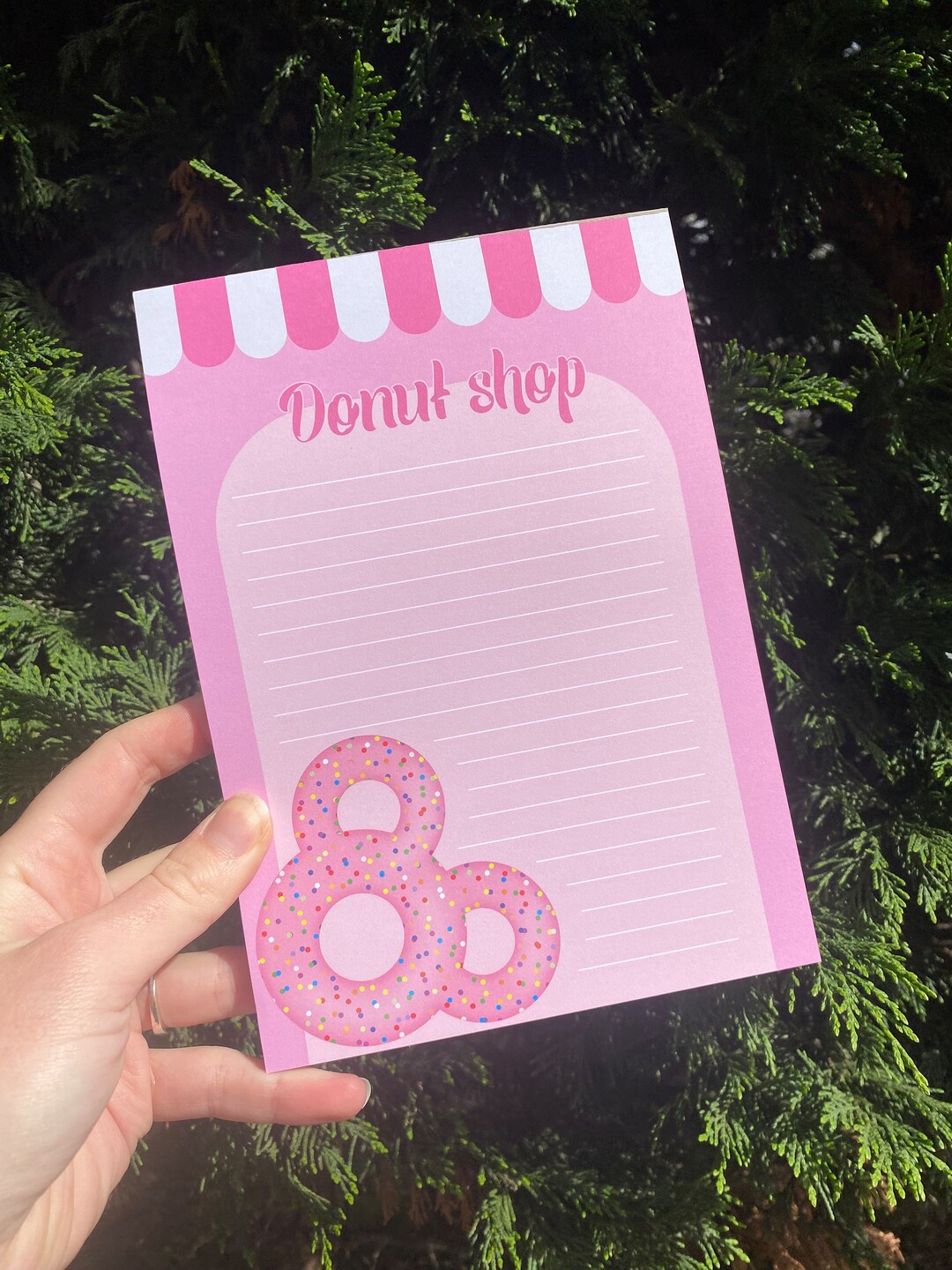 NOTEPAD Donut / Donut Shop Pink Mickey Mouse Disney Inspired Cute ...