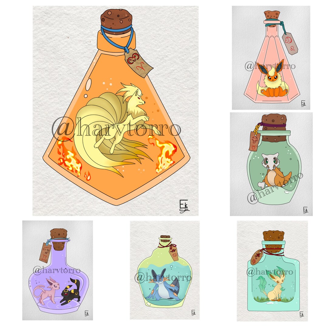 Pokémon zodiac print options: Aries Taurus Gemini cancer - Etsy.de